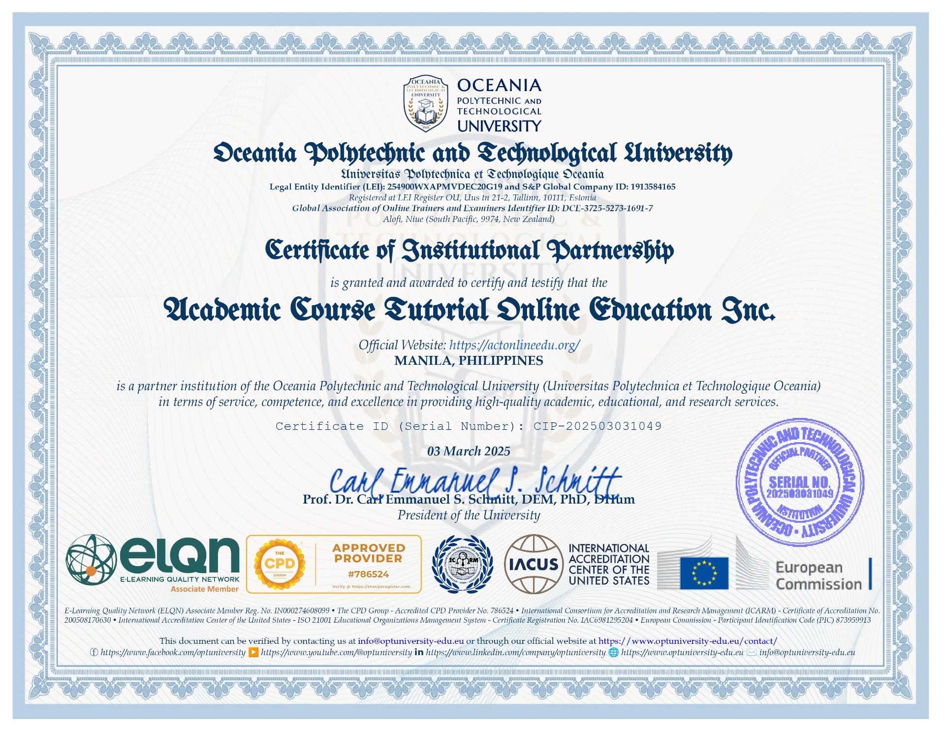 New Sample Certificate Layout for 2025 :: optuniversity-edu
